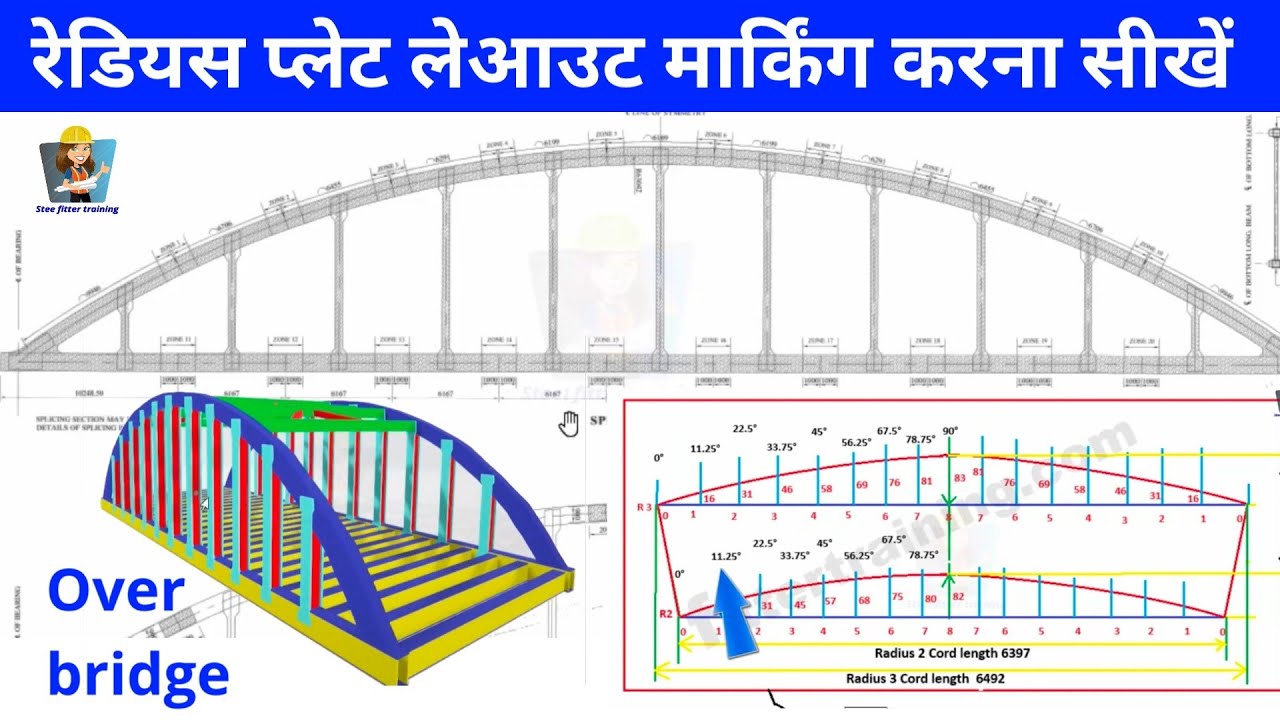 Radius plate layout marking | mid ordinate length and chord length ...