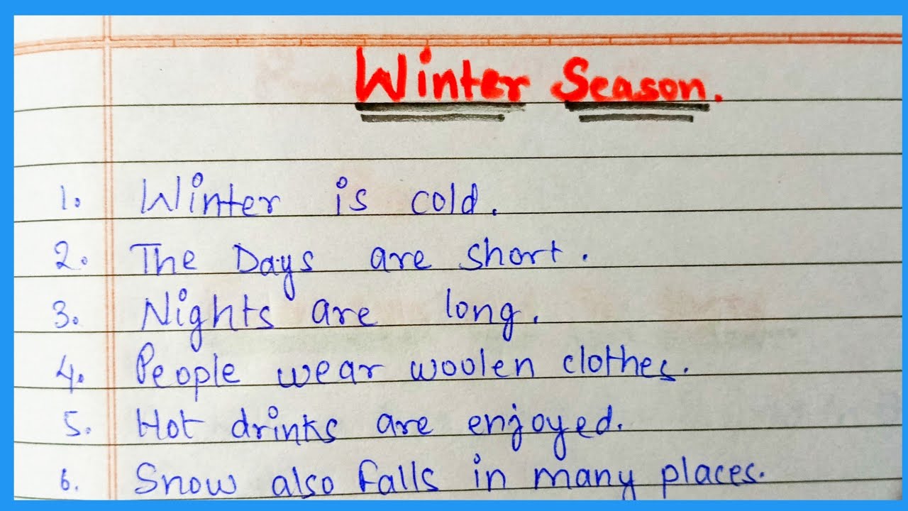 10 Lines Short Essay On Winter Season in English | Essay On Winter ...