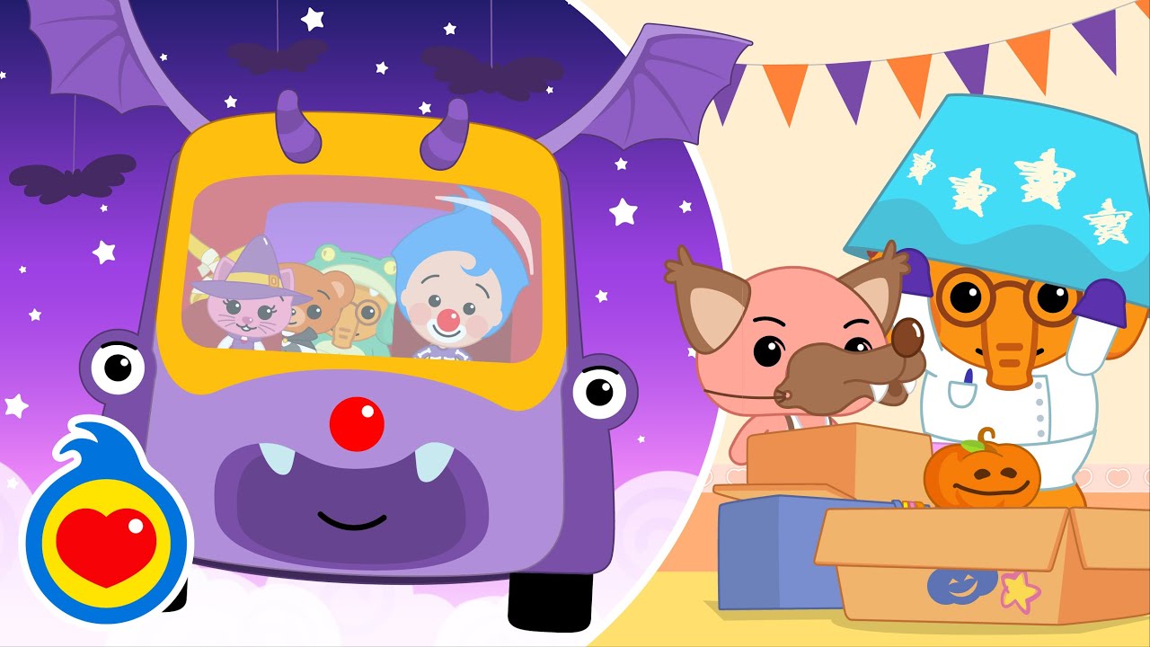 The Wheels On The Bus On Halloween 🎃 More HALLOWEEN SONGS ♫ Plim Plim ...