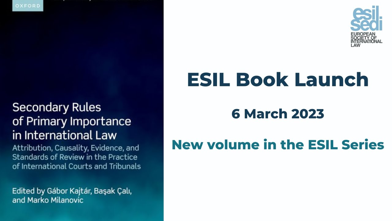 2023 ESIL Book Launch: Secondary Rules of Primary Importance in ...