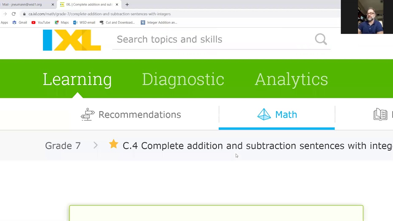 IXL Adding and Subtracting Integer Practice - YouTube