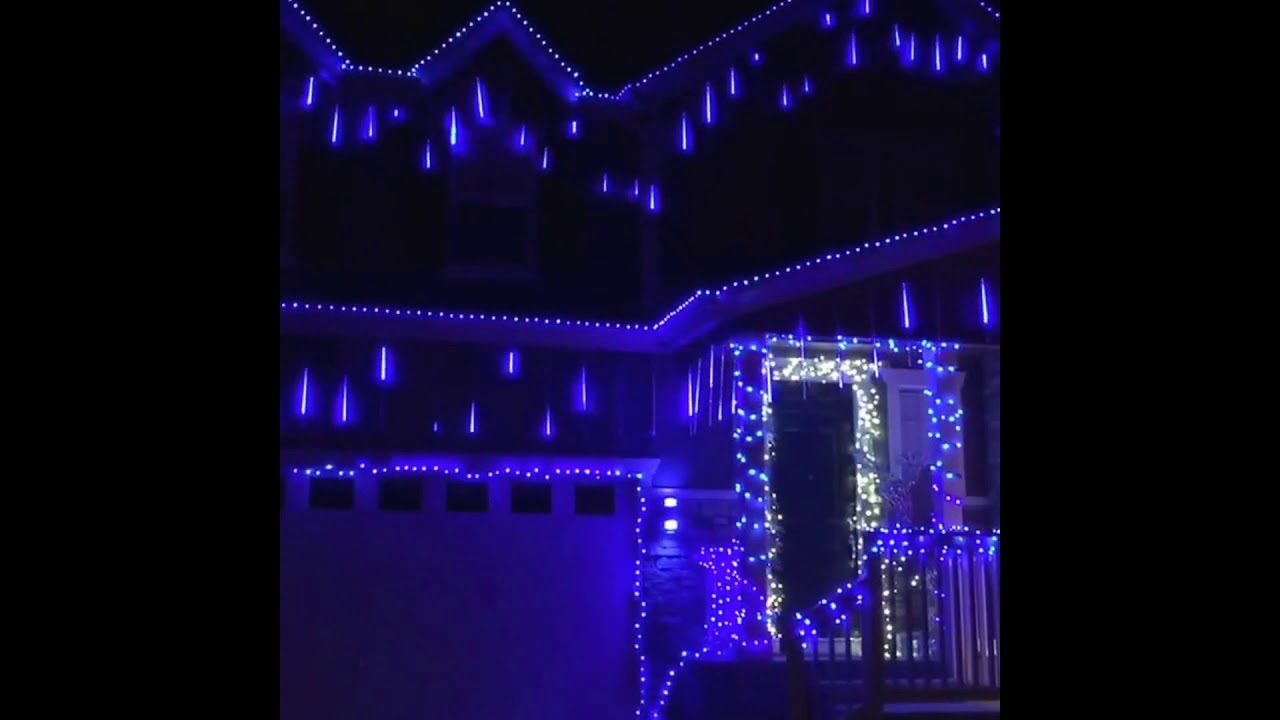 LED Meteor Shower Rain Lights - YouTube