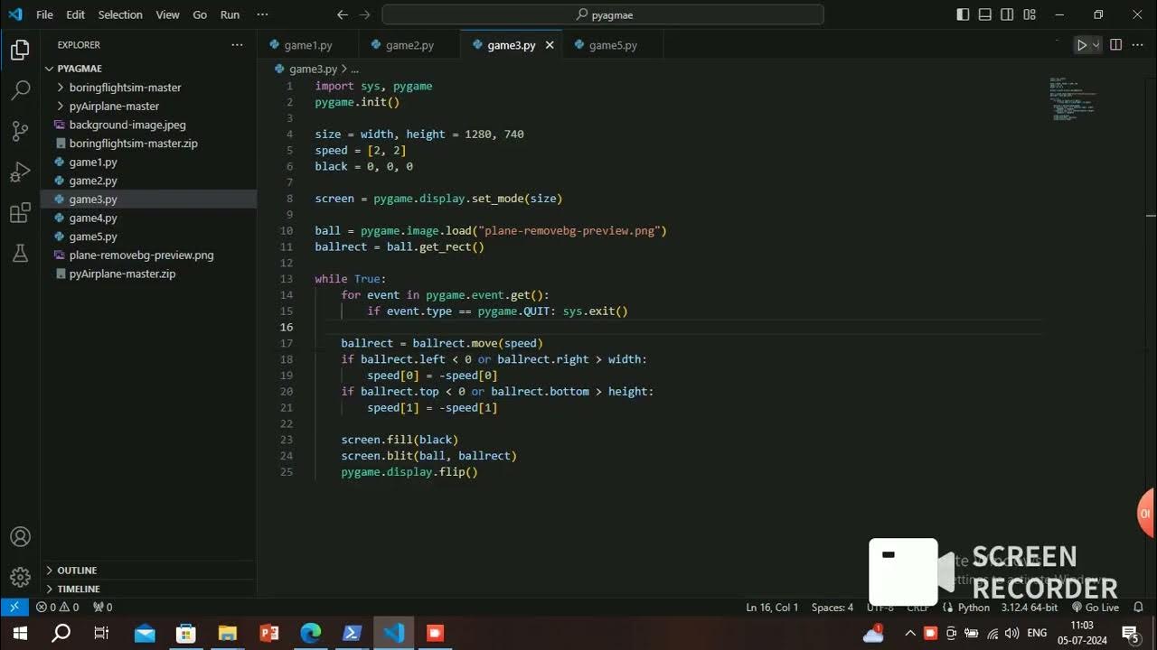 How to make aeroplane ️ games in python coding. - YouTube