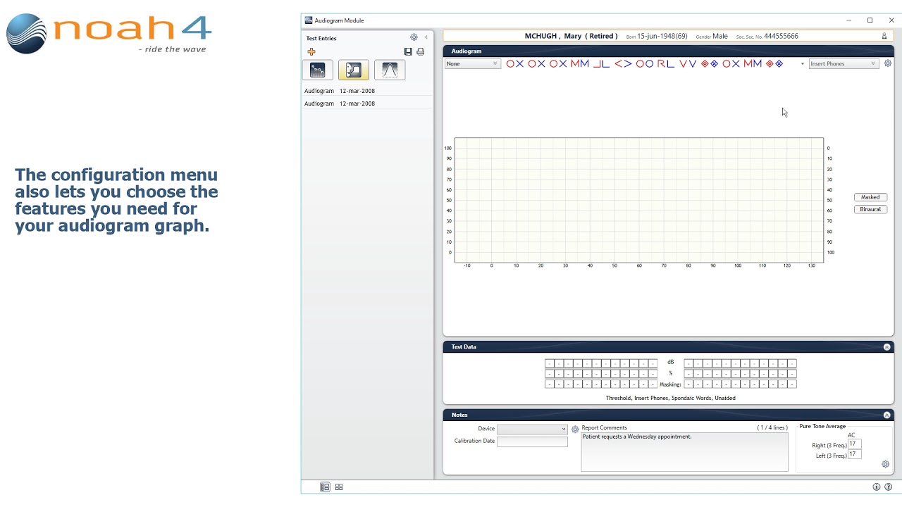 Noah 4 Audiogram Module – now with Immittance data! - YouTube