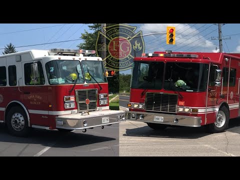 Essa Fire - Rescue 2, Pumper 1 & Utility 1 Responding. - YouTube