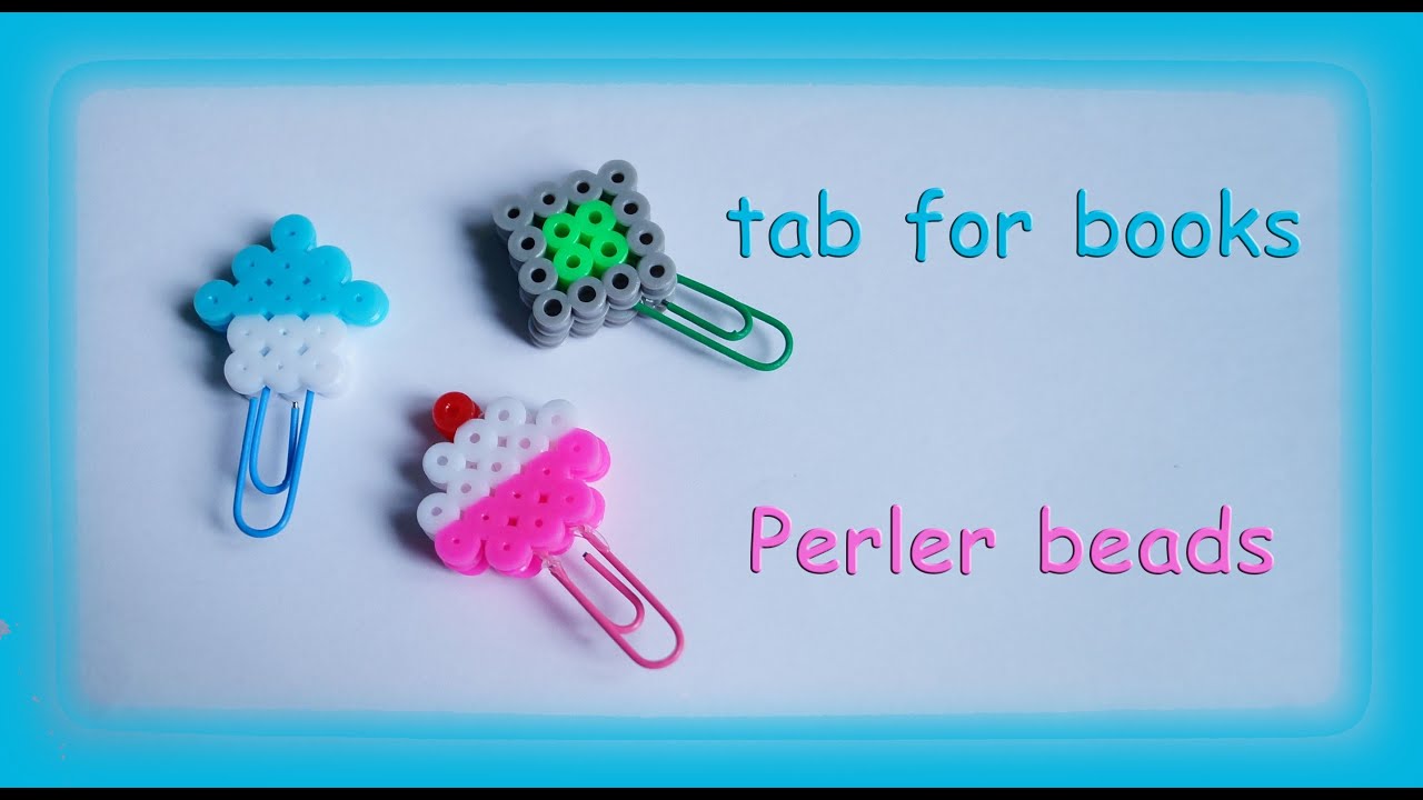 TUTORIAL Hama Beads Pyssla Perler Beads. How to Make tab for books ...