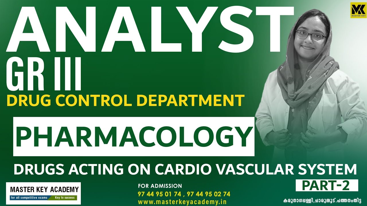 ANALYST GR-3|| PHARMACOLOGY|| DRUGS ACTING ON CARDIO VASCULAR SYSTEM ...
