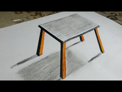 3D Table Drawing On Paper For Beginners |Step By Step| #drawing #art ...