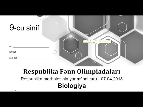 RFO BİOLOGİYA 2018 yarımfinal sualları izahı ilə