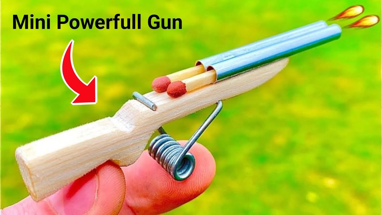 Homemade Mini Gun | Diy Homemade Powerfull Gun Making - YouTube