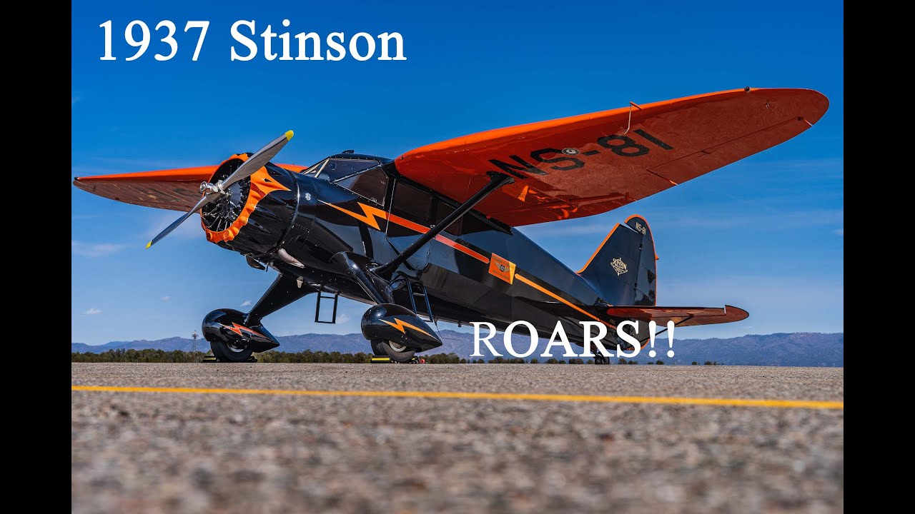 1937 Stinson Reliant Start-Up and Engine Sound | Vintage Aircraft at ...