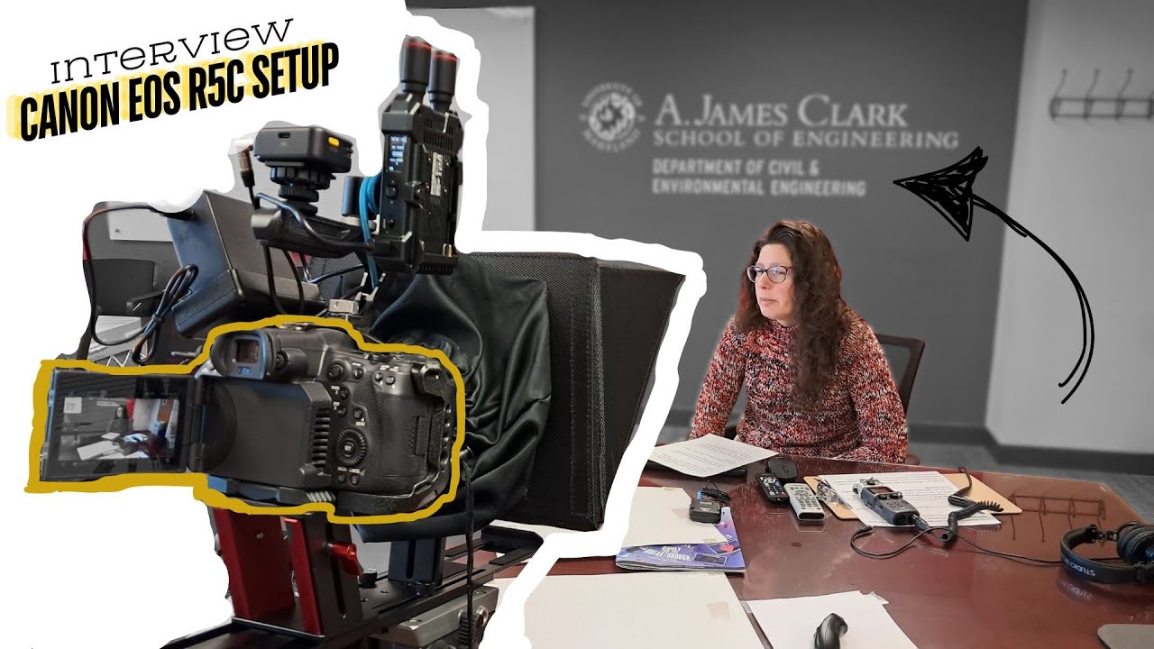 College professor interview rig setup with Canon EOS R5c /Behind the ...