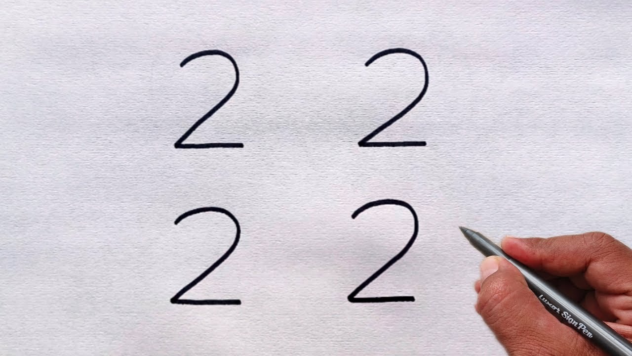 How to draw dog from number 2222 | beginners drawing dog | Number ...