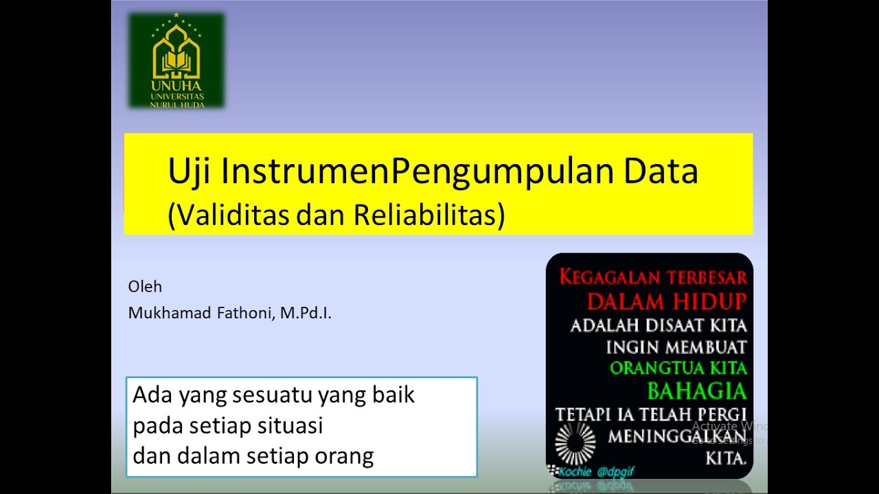 Uji Instrumen Penelitian (Validitas dan Reliabilitas Instrumen) - YouTube