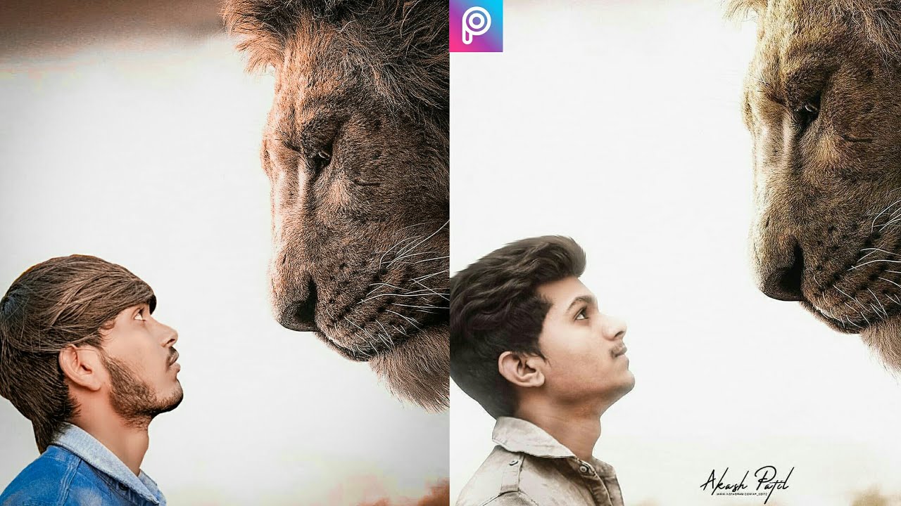 PicsArts Lion Photo Editing | PicsArts HD Photo Edit Tutorial - YouTube