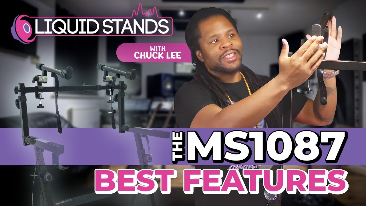 Liquid Stands MS1087 Adjustable 2nd Tier Attachment Features - YouTube