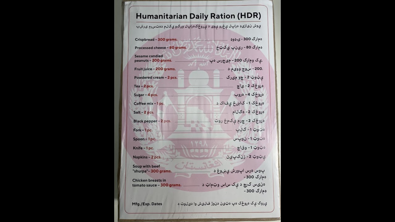 Humanitarian Daily Ration (HDR) From Russia To Afghanistan (Unboxing ...