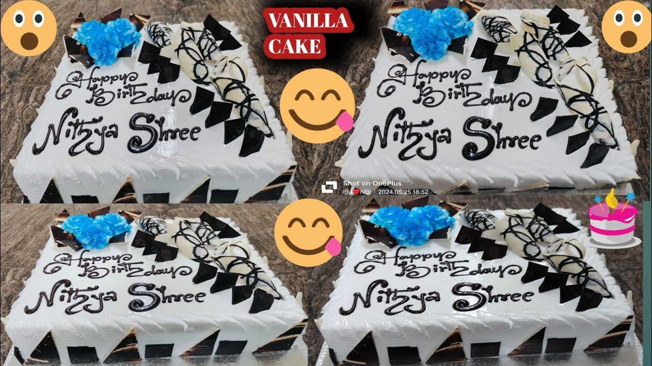 Simple Vanilla Cake | Vanilla Cake Design | How to Make Vanilla Cake ...