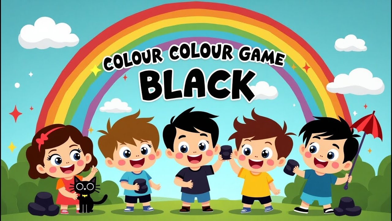 Learn Colors for Kids | Black Colour Song | Fun Color Game & Music ...
