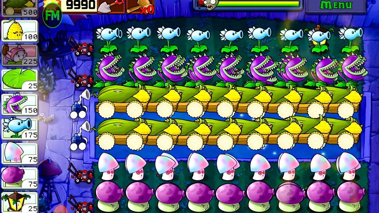 Plants Vs zombies survival Fog Strategy Gameplay (1,2,3..5) Flag | Pvz ...