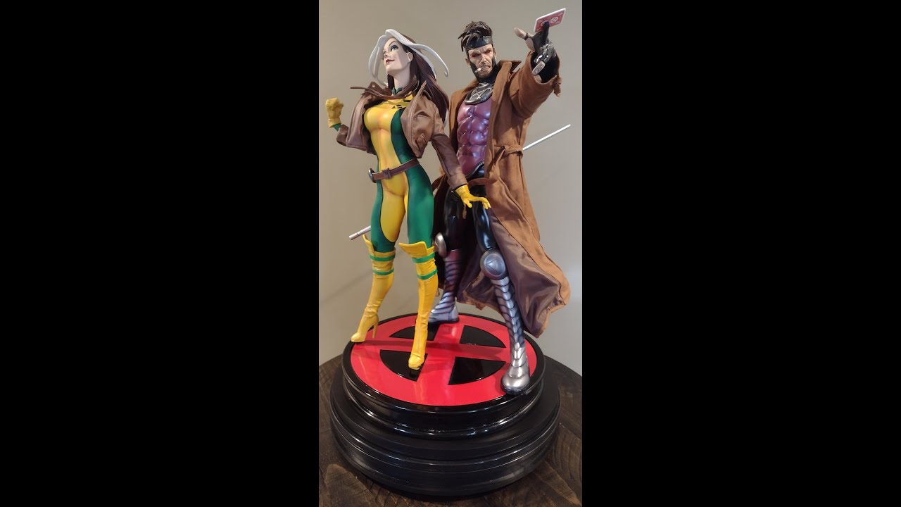 Sideshow Rogue and Gambit Premium Format Customized on Stand Statue ...