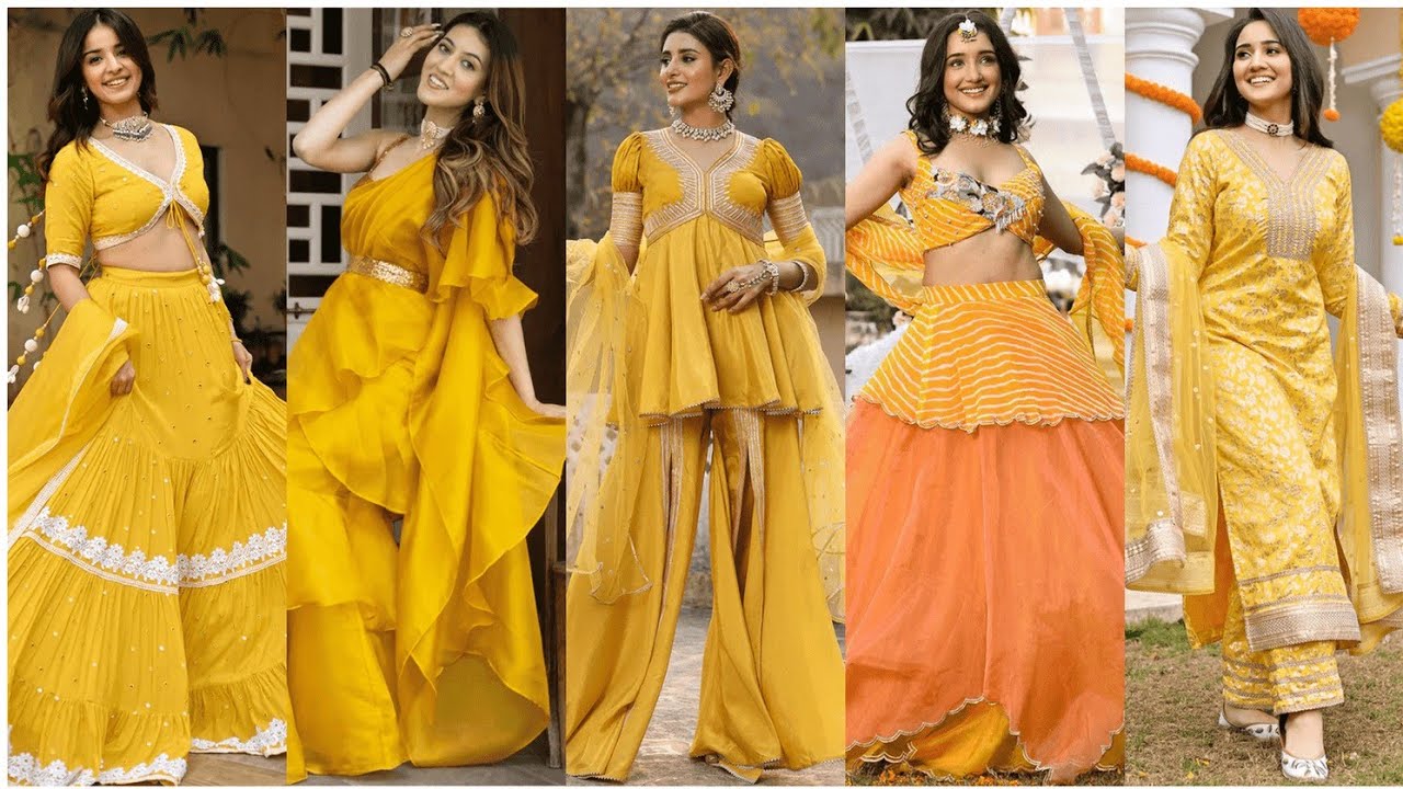 Latest Haldi Ceremony outfit 2025 // Haldi Ceremony Dresses ideas ...