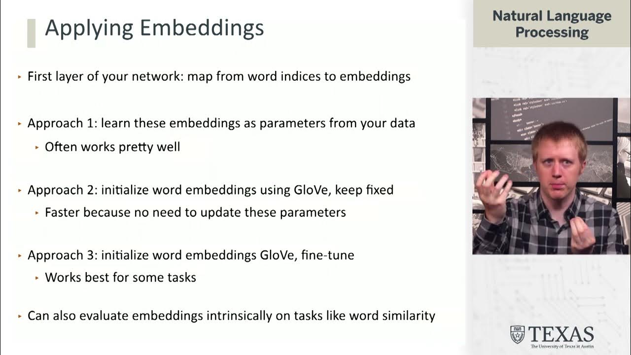Applying Embeddings, Deep Averaging Networks (Natural Language Processing at UT Austin) - YouTube