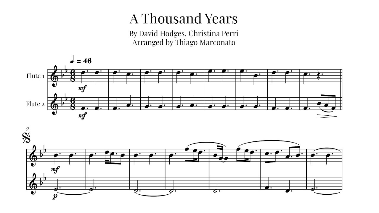 A THOUSAND YEARS (Christina Perri) | Flute duet - YouTube