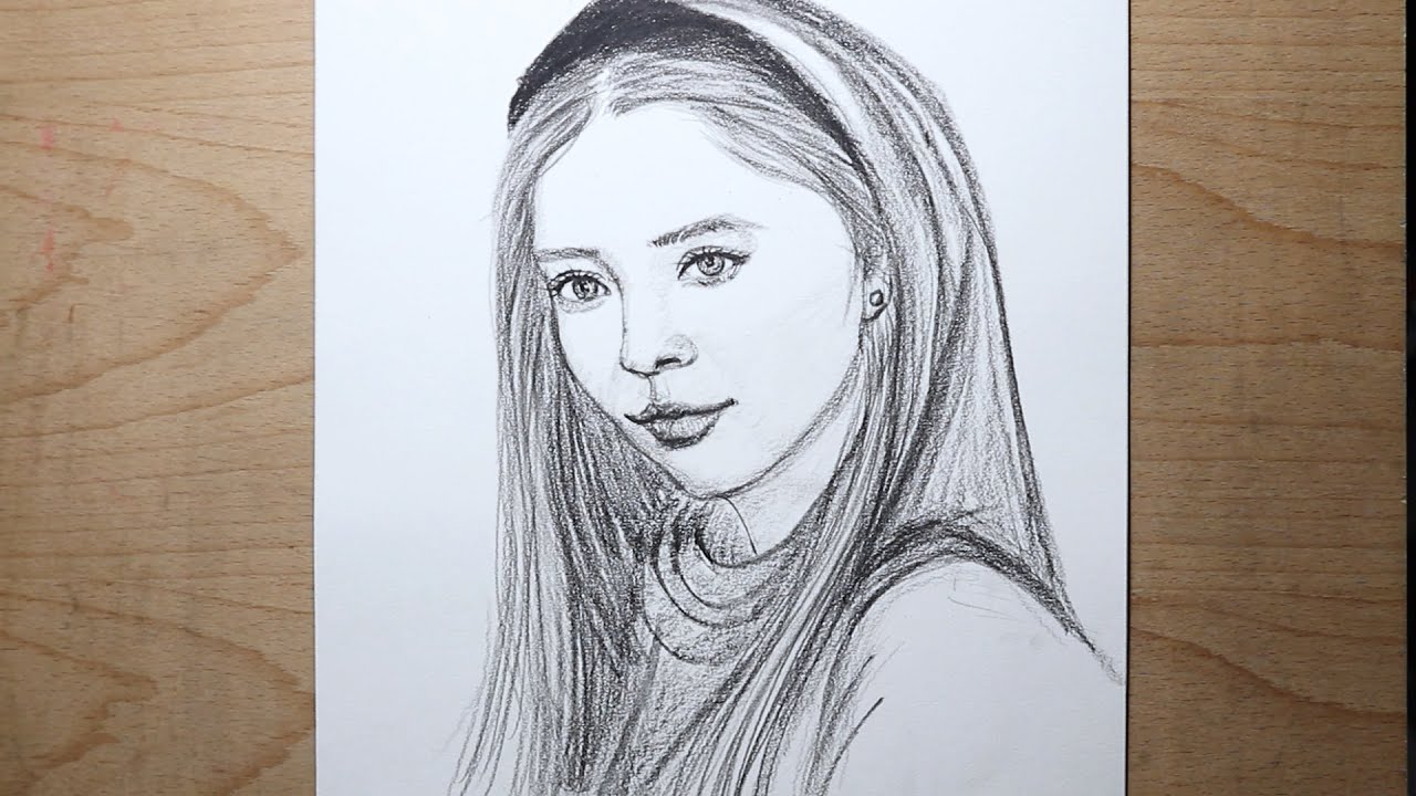 how to draw a beautiful girl | easy girl drawing step by step - YouTube