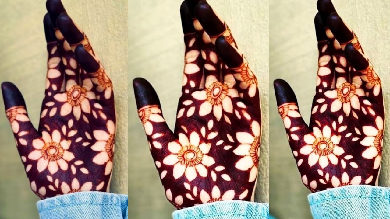 New Bharwa Mehndi Design for Front Hand|Full hand Bharwa Mehndi Design ...