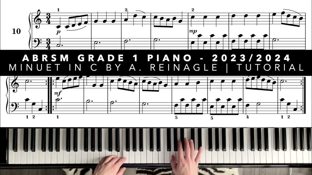 A:3 Minuet in C by A. Reinagle | ABRSM Grade 1 Piano 2023-2024 | Tutorial - YouTube