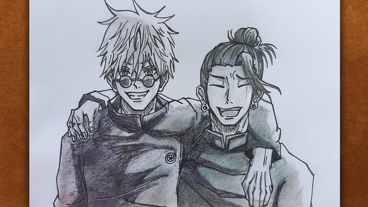 How to draw Gojo & Geto | Jujutsu Kaisen | Anime drawing step by step ...