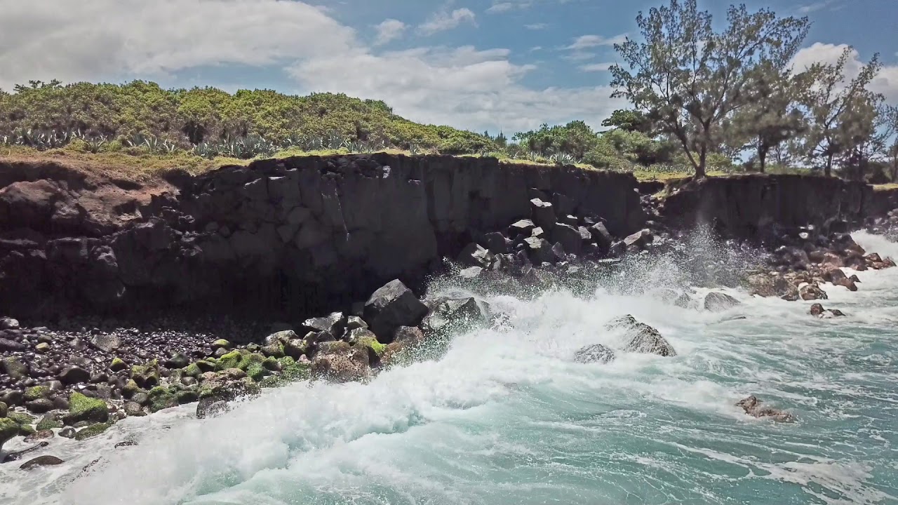 Reunion Island - Rock Cliffs and Sea - YouTube