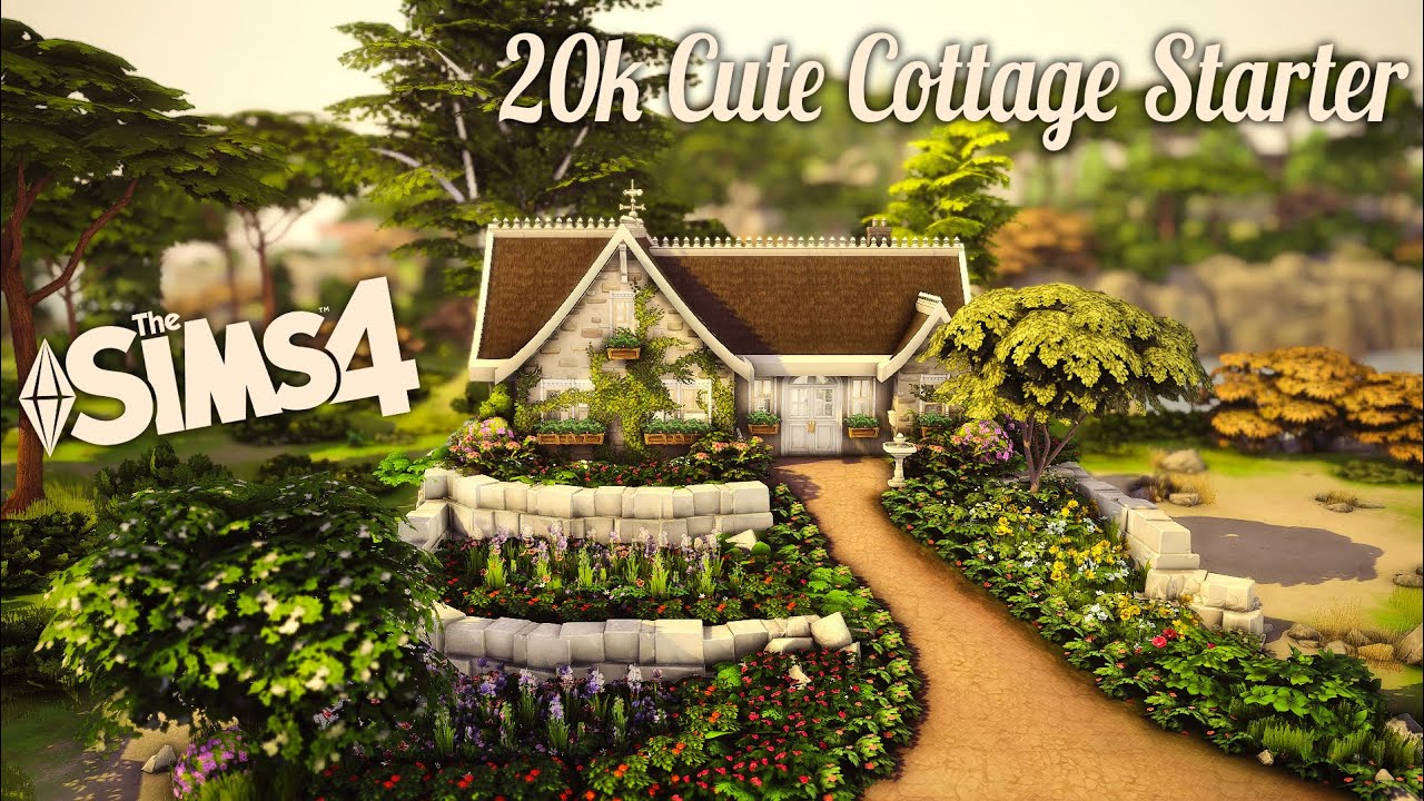 Cute Cottage Starter [NoCC] | Tazkabaz 20k Shell | Challenge Sims 4 ...