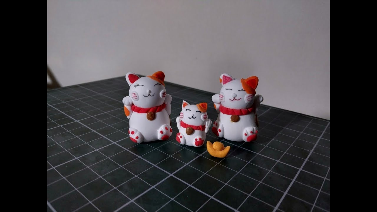 Clay | How to make a Fortune cat with clay | Nặn mèo Thần Tài đất sét ...