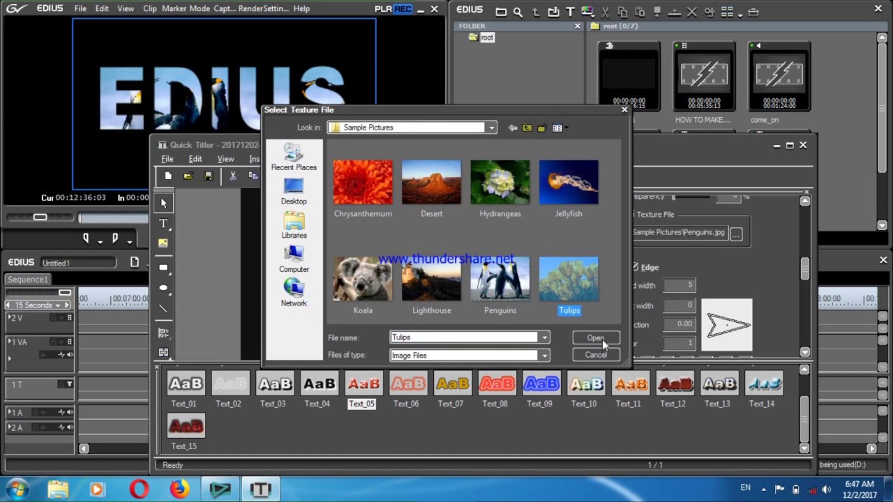 how to create text in edius and with animations - YouTube
