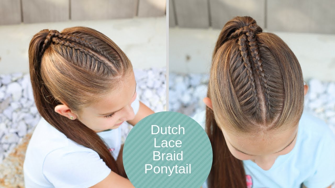 Dutch Lace Braid Ponytail - YouTube