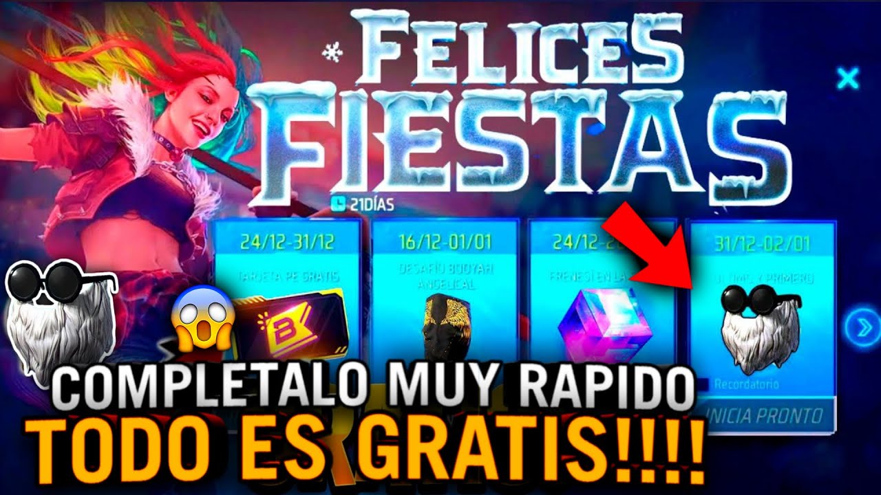 😲TODO ESTO LLEGA GRATIS en el EVENTO FELICES FIESTAS de FREE FIRE ...