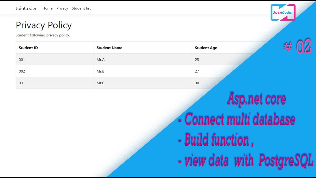 Tips -#02 | Build function | multi database | view data in ASP.NET CORE ...
