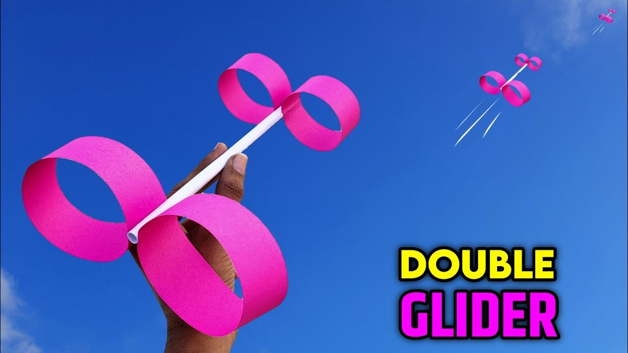 Double glider making , how to make paper glider at home , circular ...