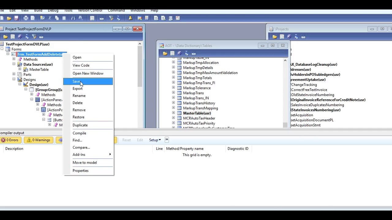03-Ax Form Design and development- Add,Delete command ,document ...