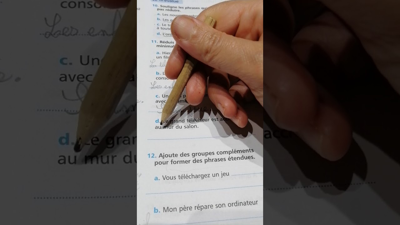 Grammaire:Expansion et réduction de la phrase. Correction - YouTube