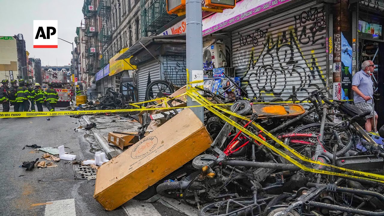 4 dead in e-bike shop fire in New York City - YouTube