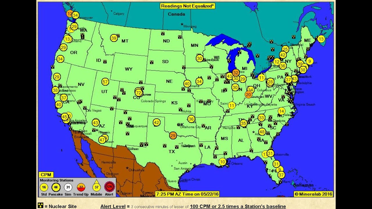 Fukushima West Coast Radiation LIVE Readings in Canada & USA - YouTube