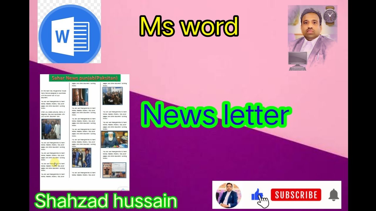 How to Create news paper in Ms word ||Shahzad hussain - YouTube