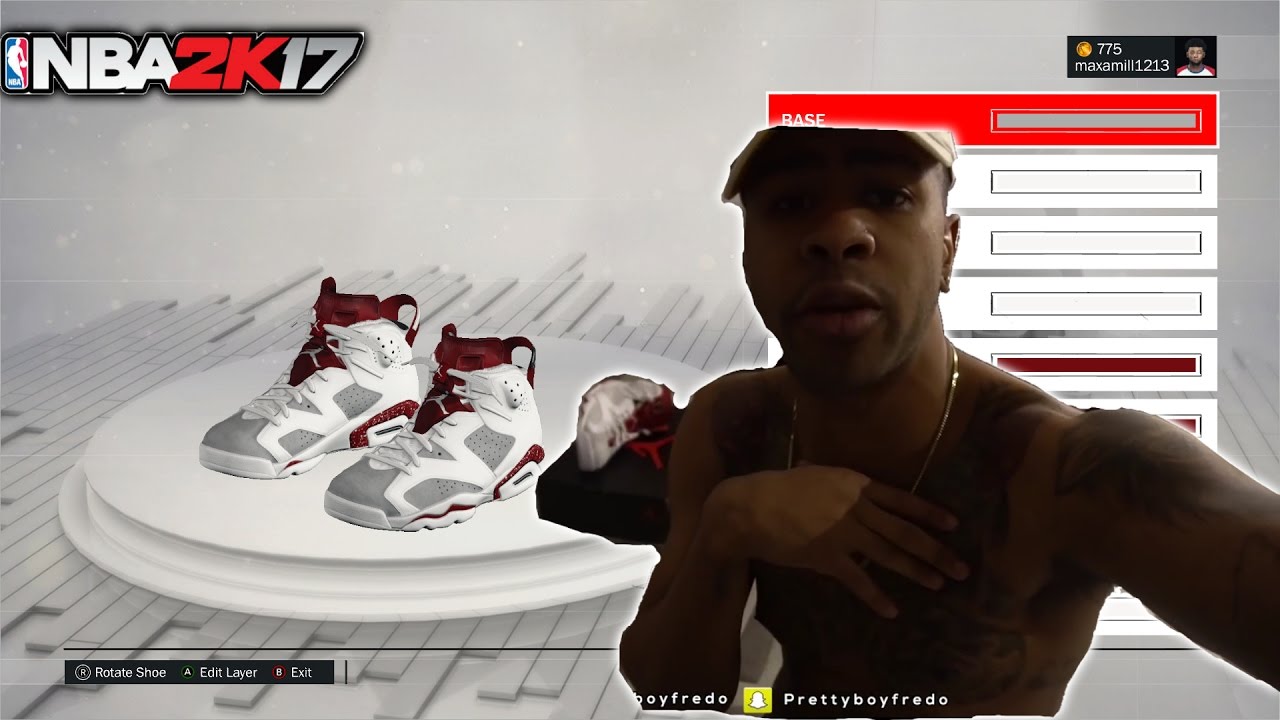 NBA 2k17- How To Create Prettyboyfredo's Rare UNRELEASED Jordan 6s ...