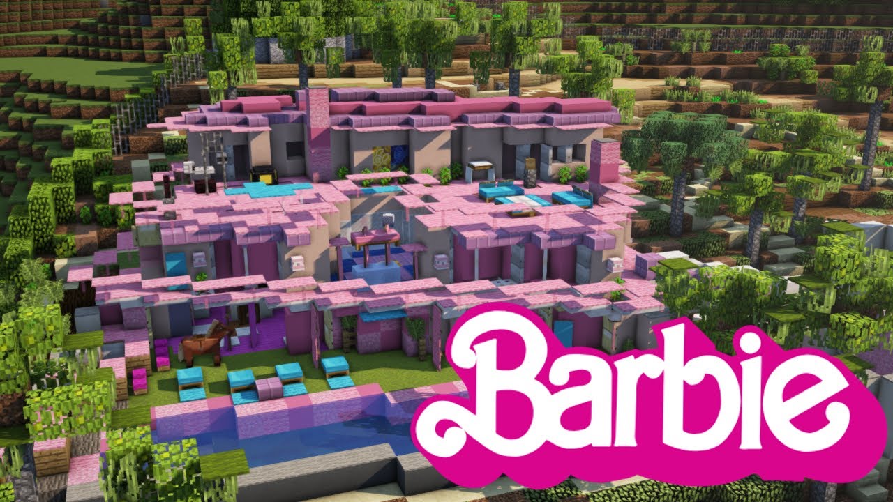 I Built the Barbie Dream House in Minecraft! - YouTube