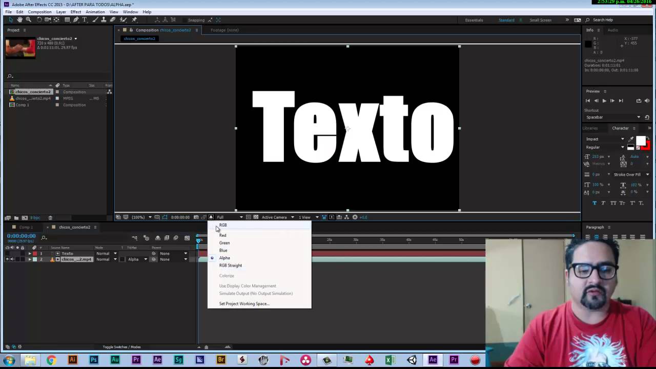 Explicación canal alpha, trabajo con máscaras y track mattes - YouTube