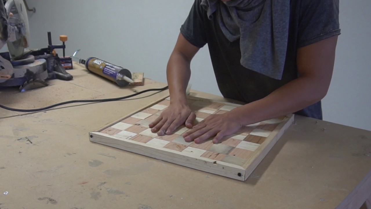 DIY Making A Chess Board From Scrap Wood - YouTube