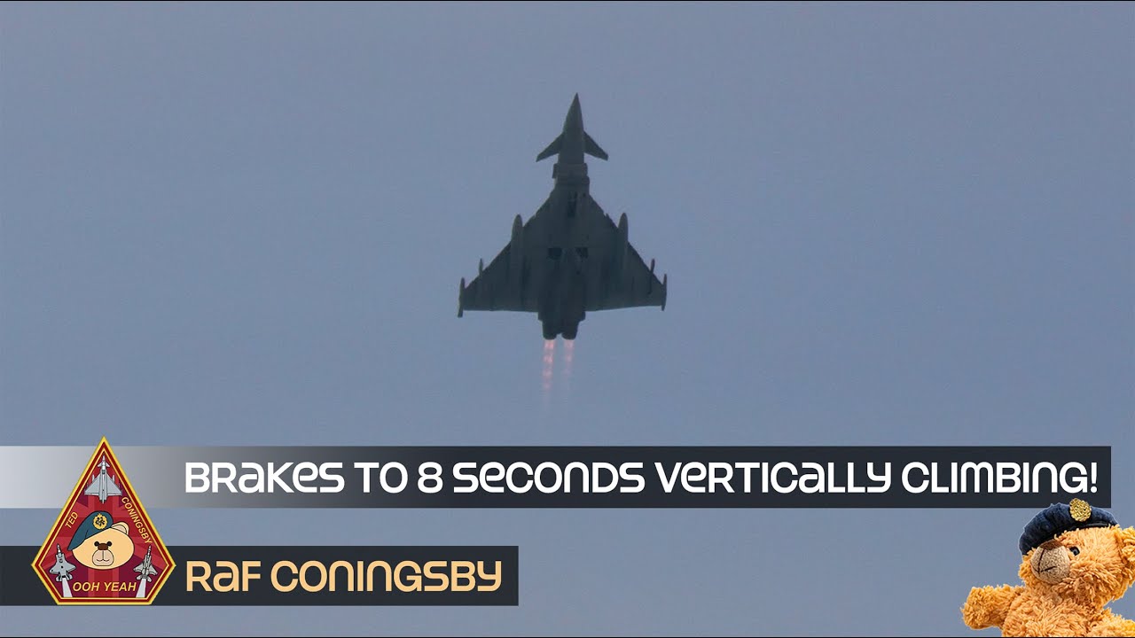 STRAIGHT UP FROM BRAKES TO 8 SECONDS CLIMBING VERTICALLY EUROFIGHTER ...